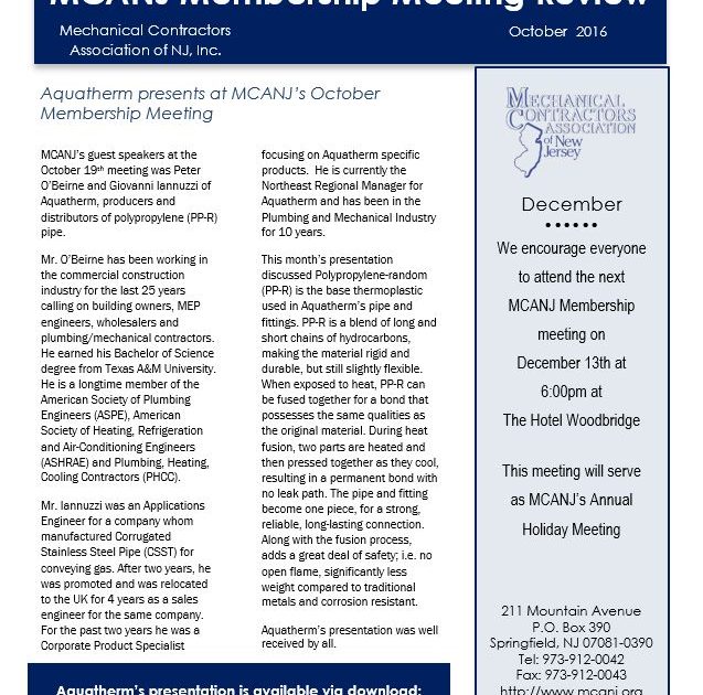 MCANJ Membership Meeting Review – MCANJ.ORG